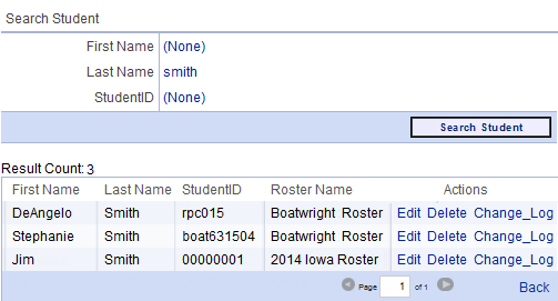 Search for student records