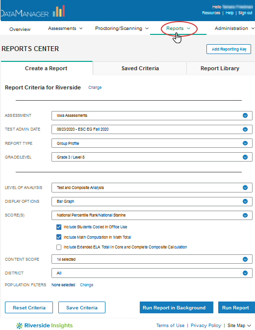 Create Gates-MacGinitie Reading Test Reports (extensive editing required)