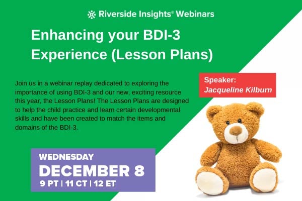 Enhancing your BDI-3 Experience with Lesson Plans