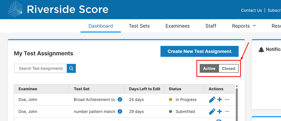 How to View Your Closed Test Assignments on the WJ V