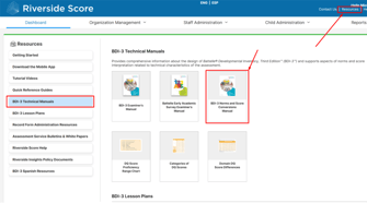 BDI-3 Accessing Norms and Score Conversions Manual